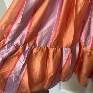 Dresses | Peach Pink Colorblock Square Neck Sleeveless Tiered Dress ...